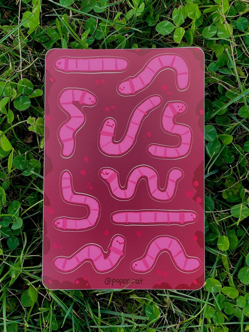 Silly Worms Sticker Sheet - Etsy
