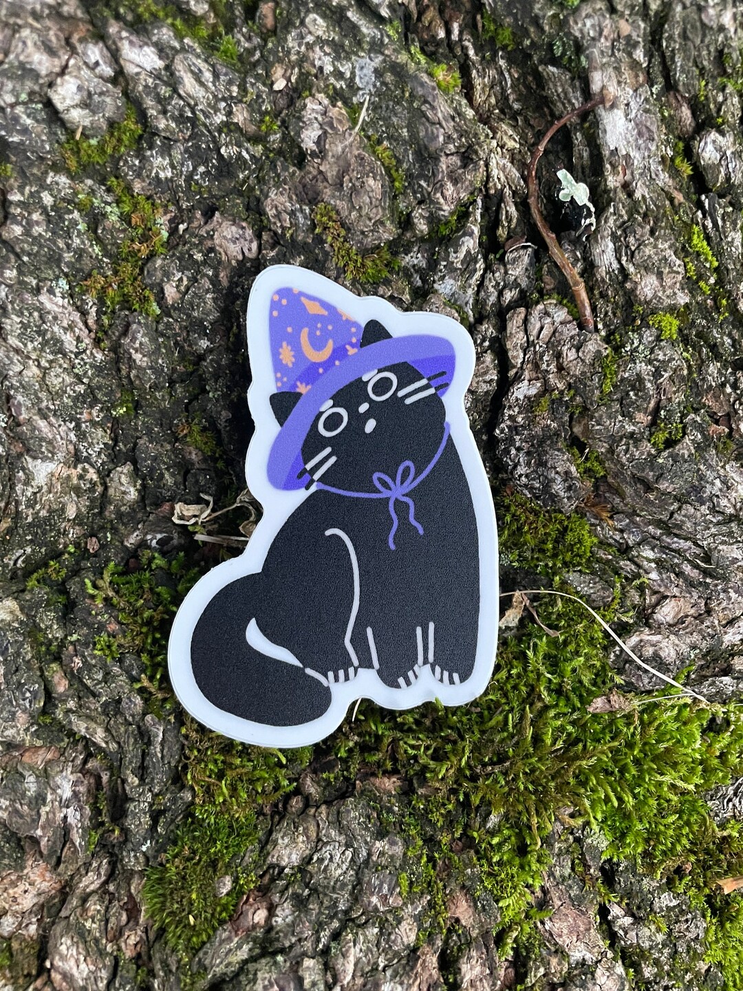 Wizard Cat Sticker Cute Cat Hat Weatherproof Sticker Vinyl Sticker ...