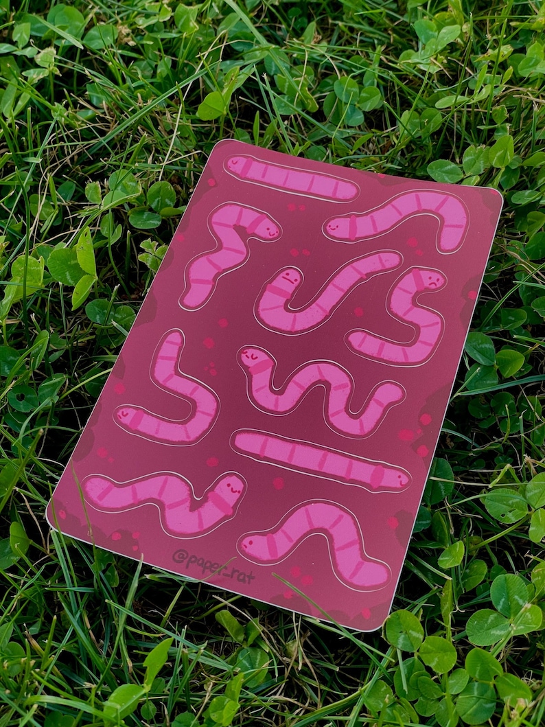Silly Worms Sticker Sheet - Etsy
