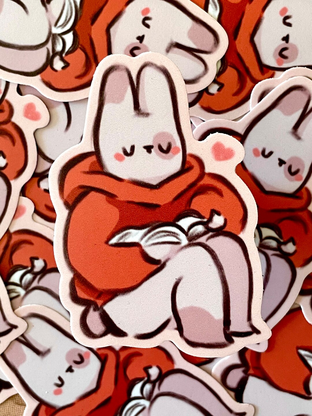 Bookworm Bunny Sticker | Elliot the Bunny | Weatherproof Sticker - Etsy
