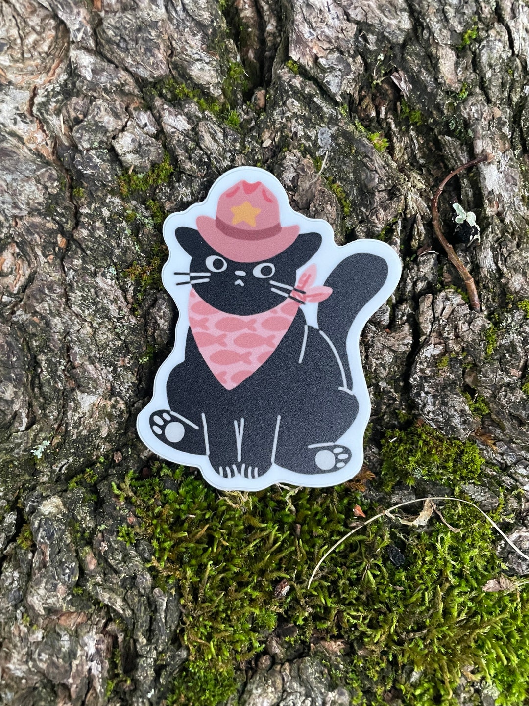 Yee to the HAW Cowboy Cat Sticker | Cute Cat Hat | Weatherproof Sticker ...