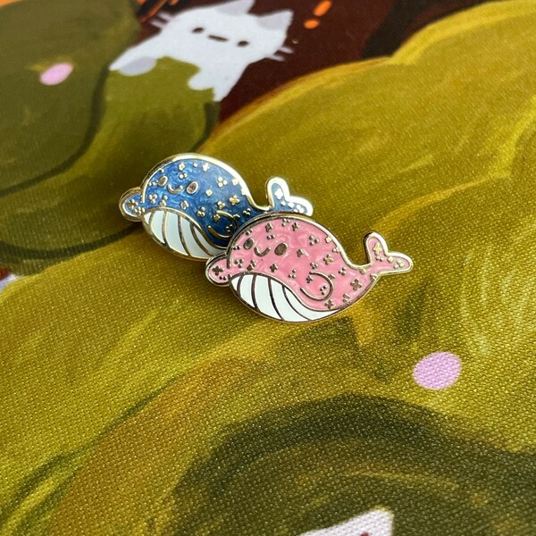 Whale Enamel Pin Etsy