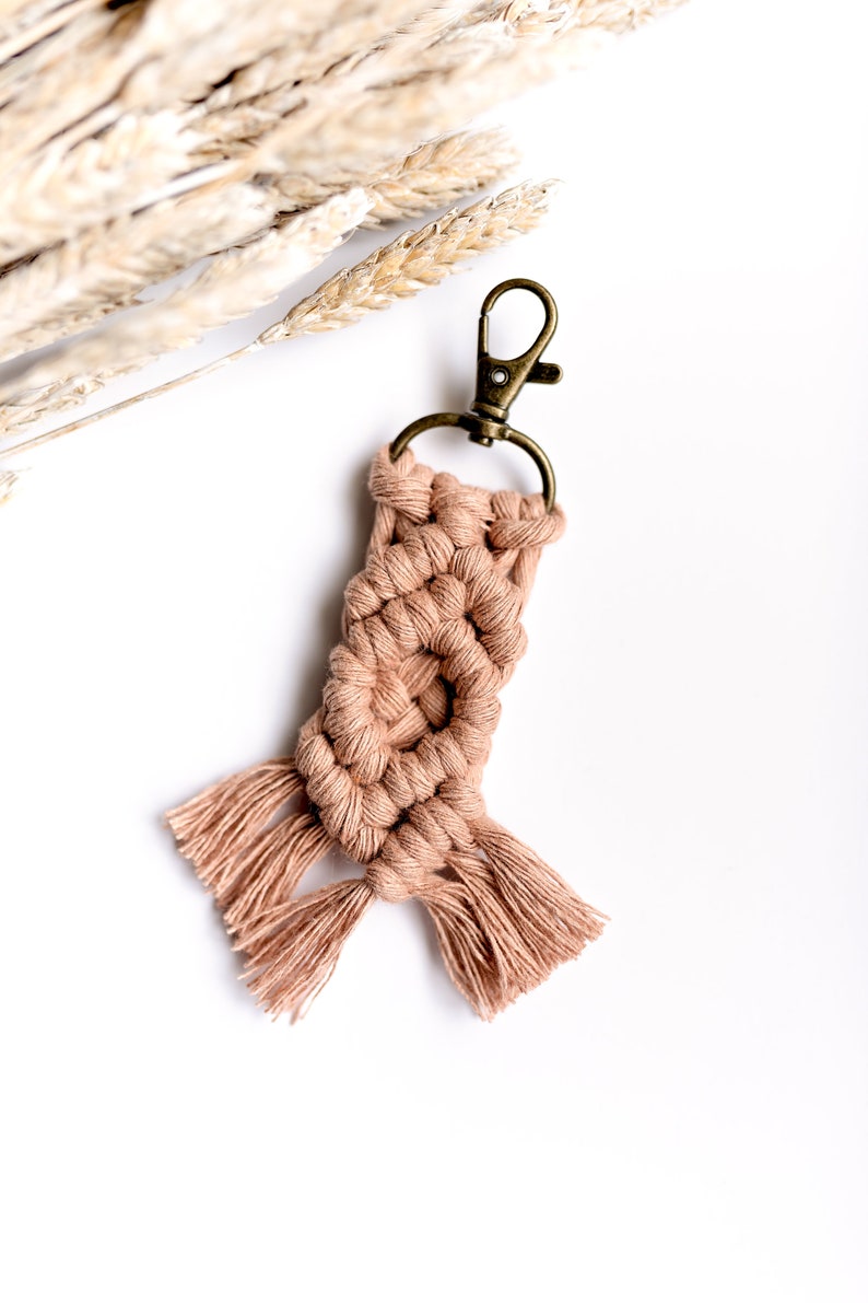 Macrame Keychain Small Macrame Fringe Keychain Assorted - Etsy