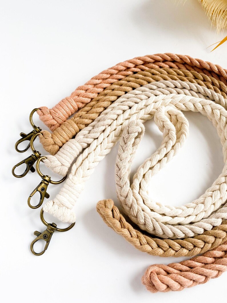 Macrame Lanyard Macrame Keychain Badge Holder Key Holder - Etsy