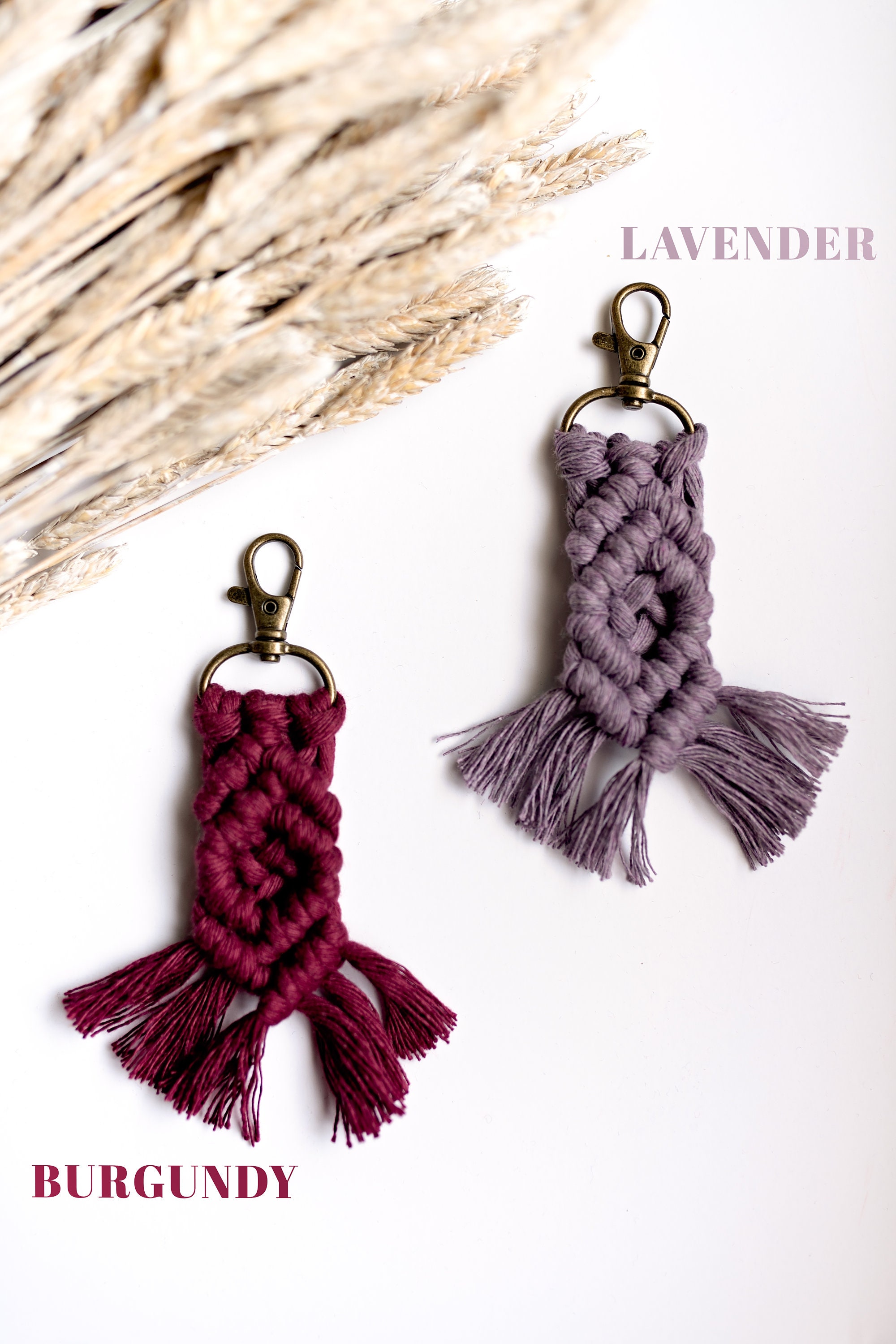 Macrame Keychain Small Macrame Fringe Keychain Assorted | Etsy