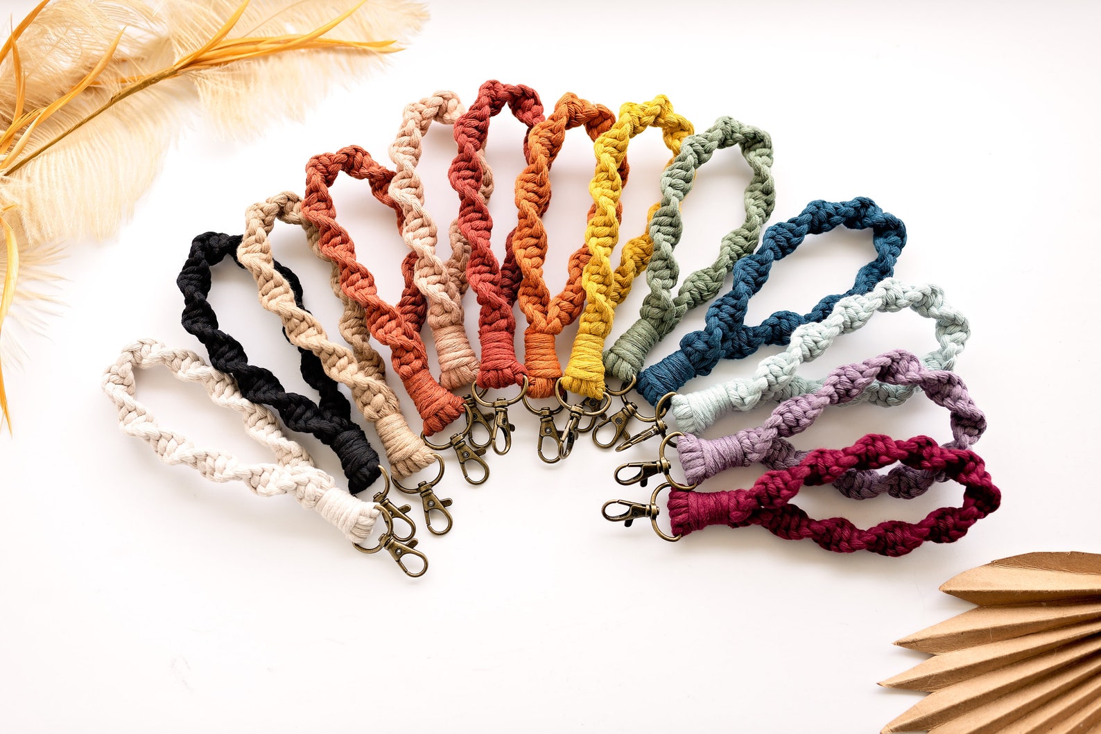 Macrame Wristlet Macrame Keychains Boho Keychains Boho - Etsy