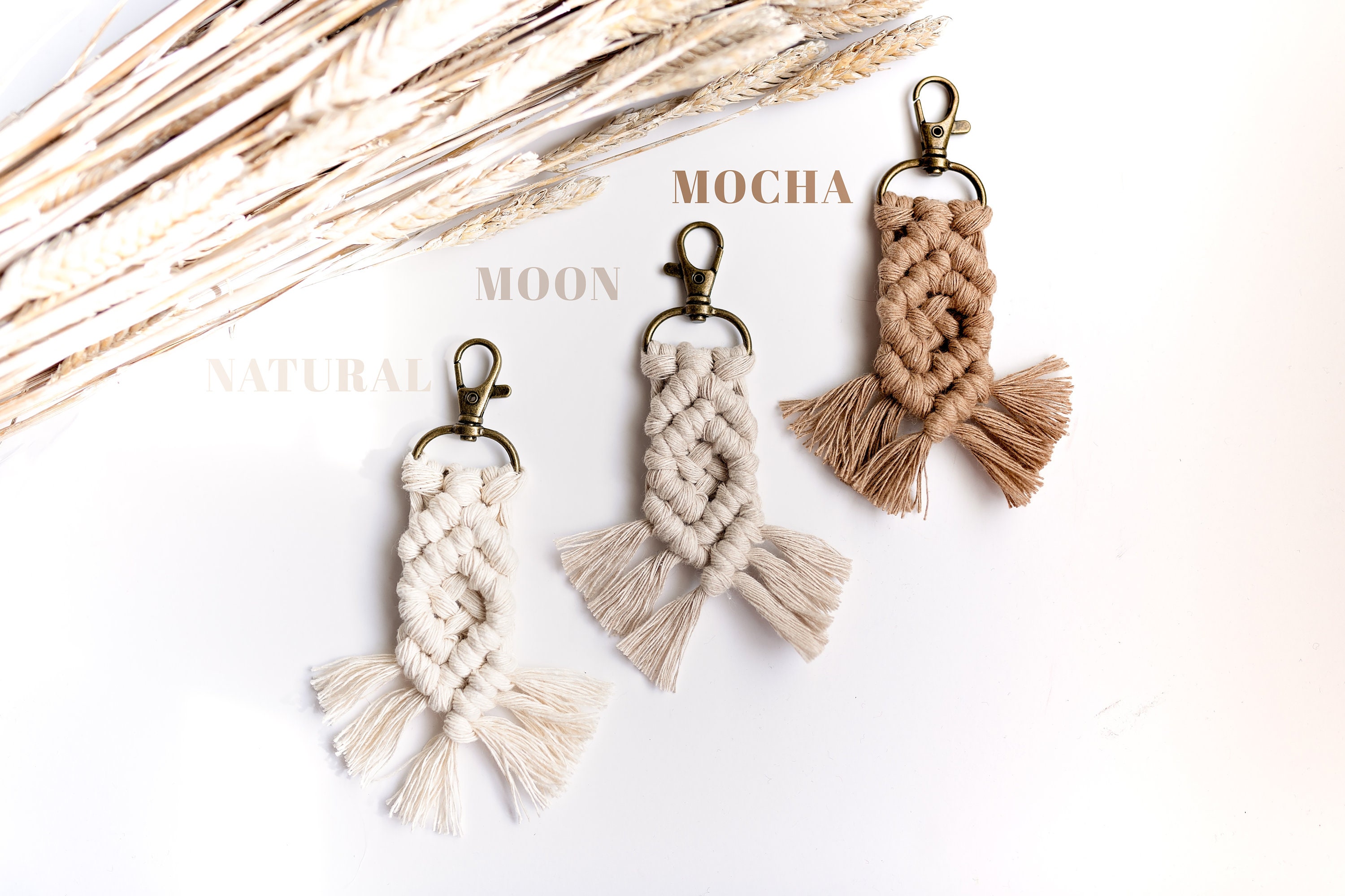 Macrame Keychain Small Macrame Fringe Keychain Assorted | Etsy