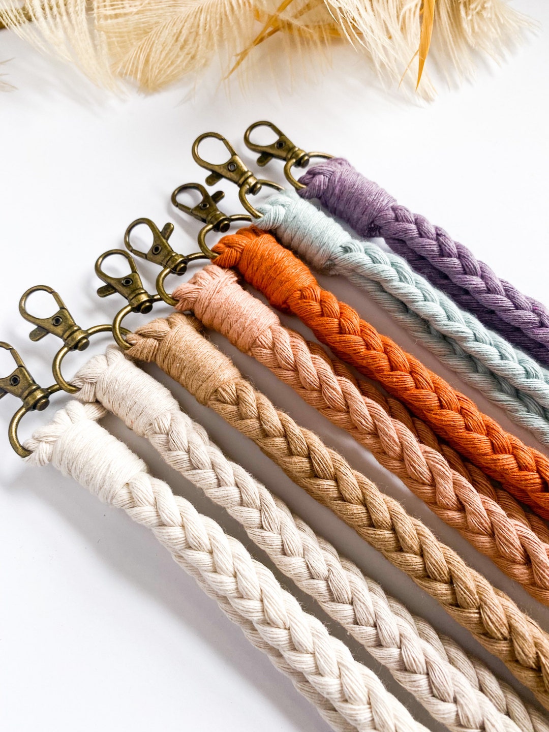 Macrame Lanyard | Macrame Keychain | Badge Holder | Key Holder | Boho ...