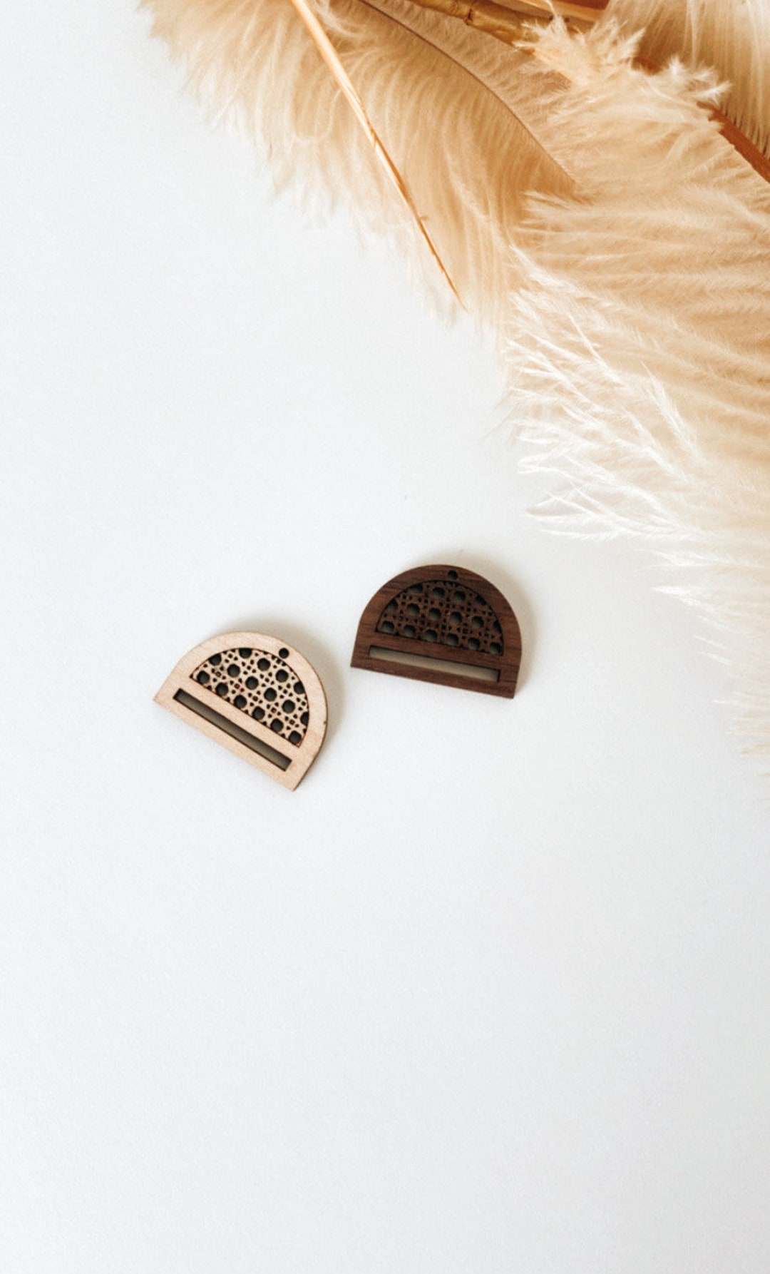 Rattan Wood Macrame Earring Blank Macrame Earring Blank - Etsy