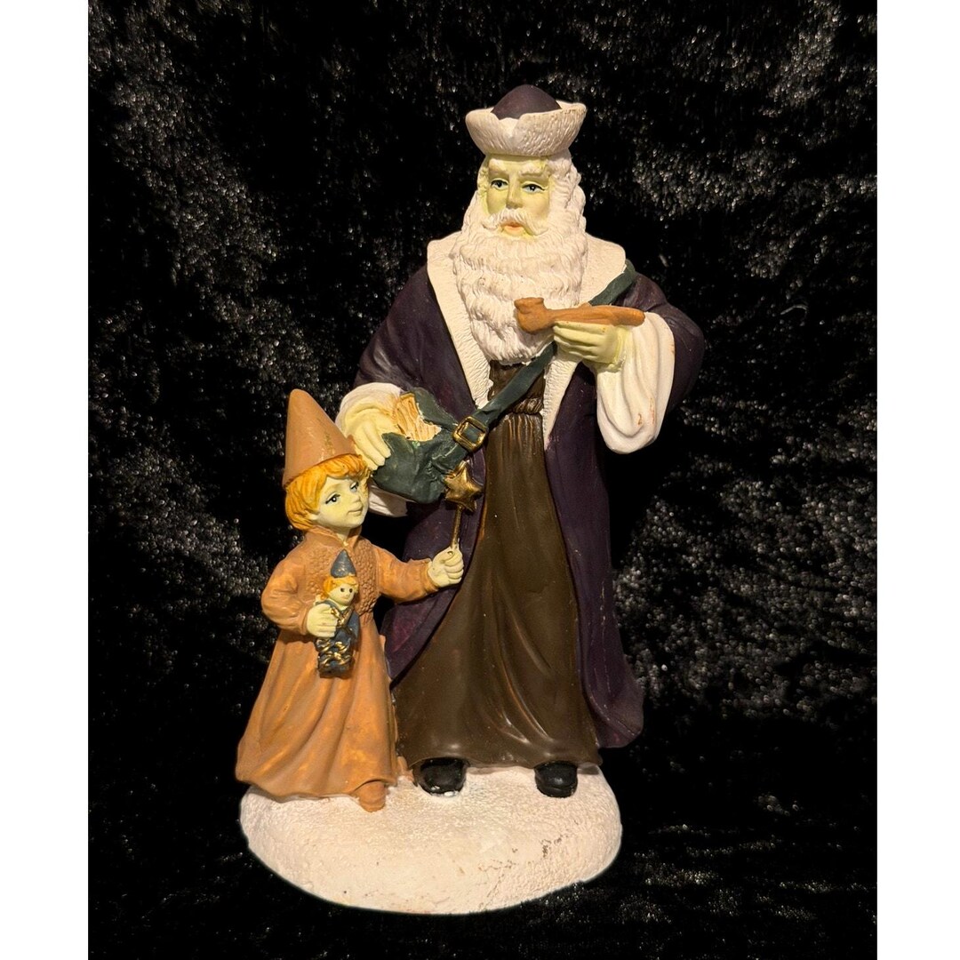Vintage Father Christmas Figurine • Santa & Child • Old World St ...