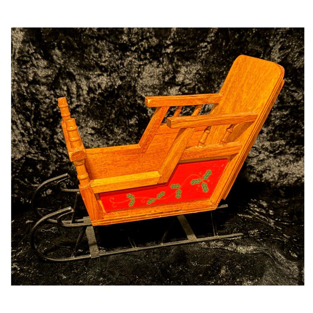 Vintage Miniature Wooden Doll Sled – Christmas Decoration – 10” X 6 ...