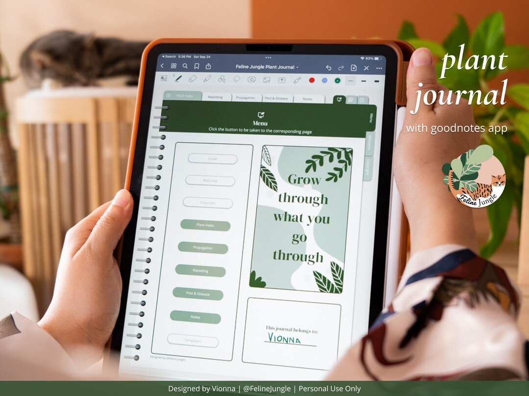 Digital Plant Journal | Feline Jungle Plant Care Tracker [with ...