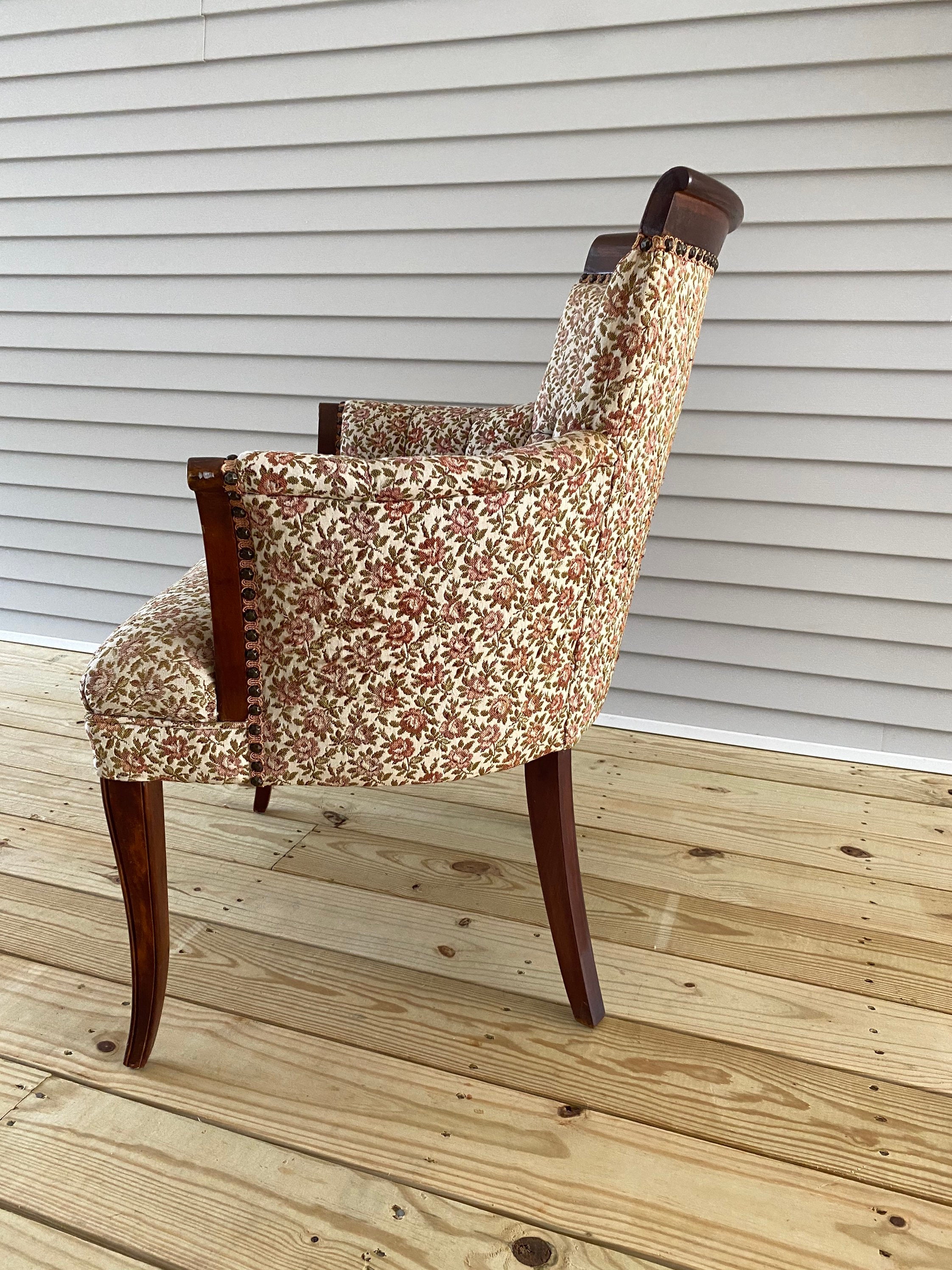 Vintage Antique Wingback Victorian Style Chair Wood Framed | Etsy