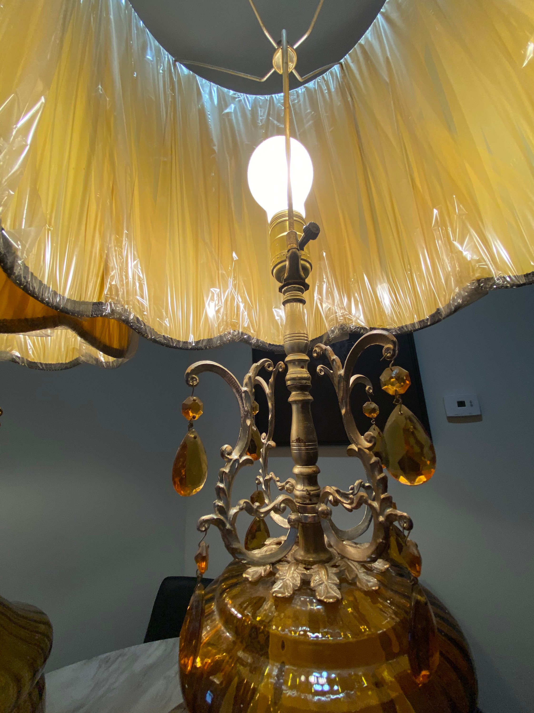 Vintage Hollywood Regency Glass Blown Lamps Large Retro | Etsy