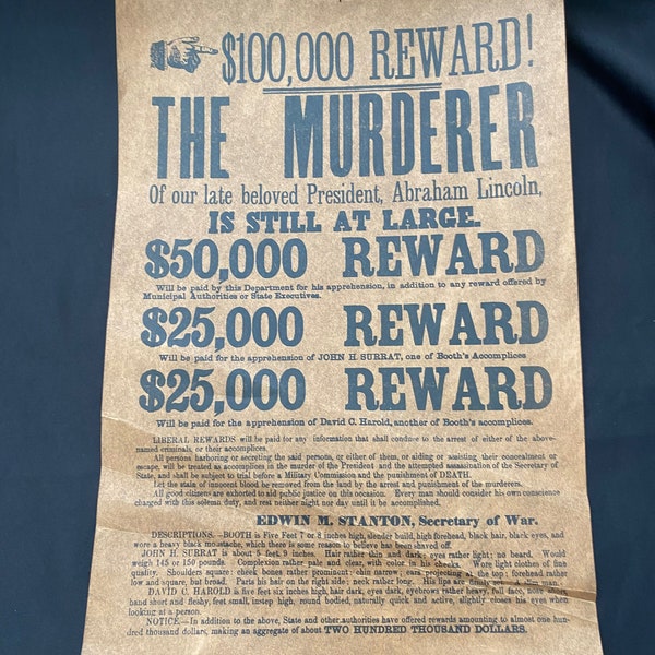 John Wilkes Booth - Etsy