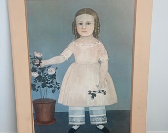 USA Folk Art Boy With Dog, Girl With Flowers Samuel Miller 32 Museum ...