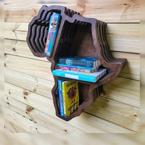 Africa Bookshelf: Handmade Wooden Floating Shelf - Afrocentric Decor - Etsy