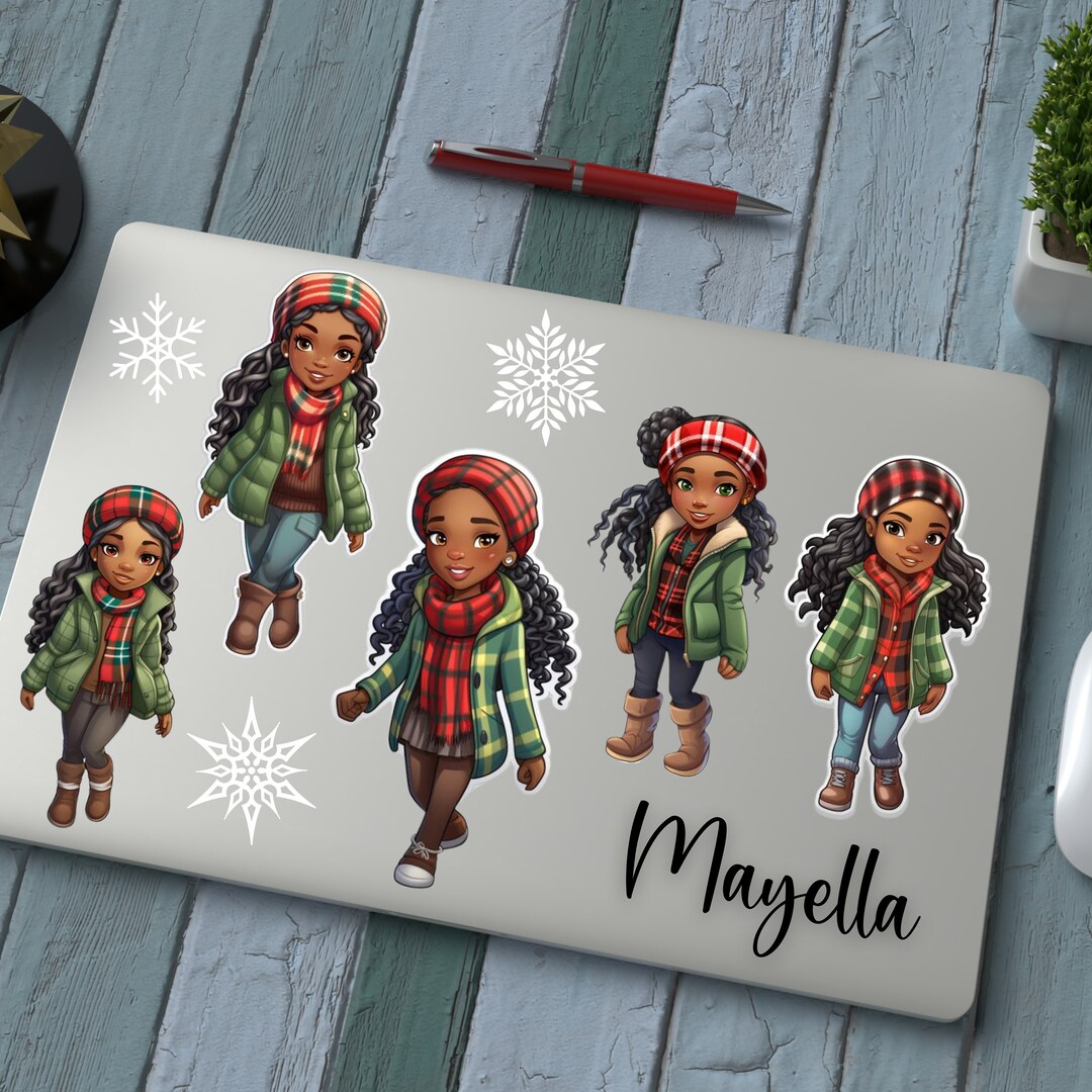 Winter Wonderland Black Girl Sticker Sheet Set of 5 Adorable MPI 3000 ...