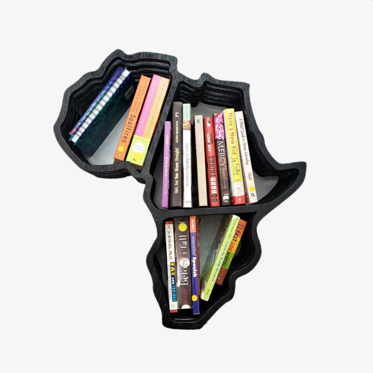 Africa Bookshelf, Floating Wall Shelf, Cultural Home Decor - Etsy