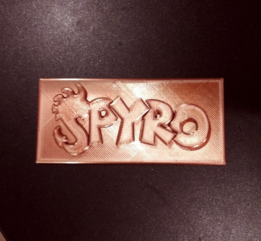 Spyro the Dragon Collectible 3D Printed Logo Placard Playsation Classic ...