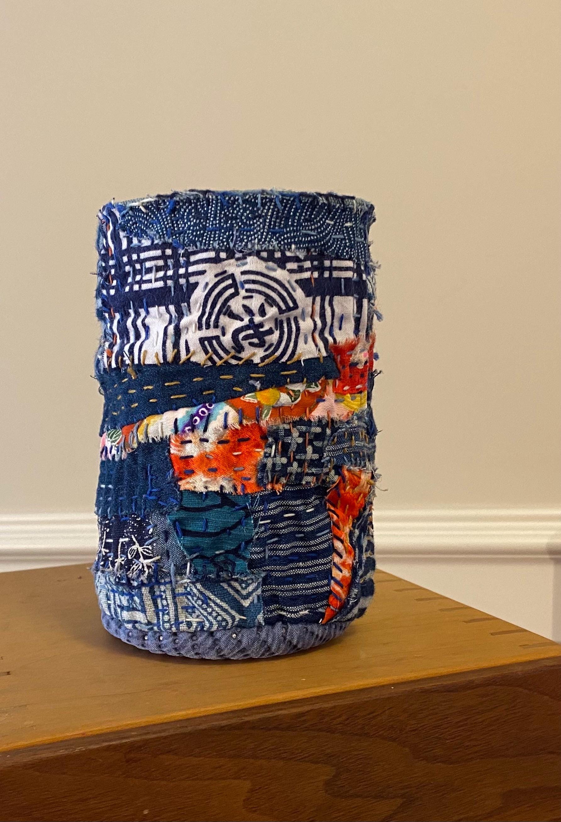 Indigo Slow-stitch Vessel - Etsy