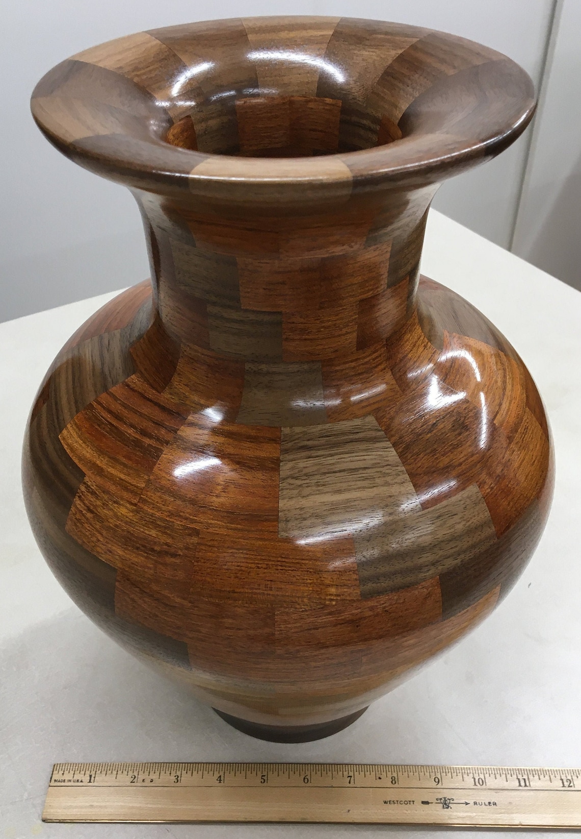 Segmented Wooden Vase, Woodturned Vase, Brazilian Cherry & Walnut Wood, Unique Decor ...