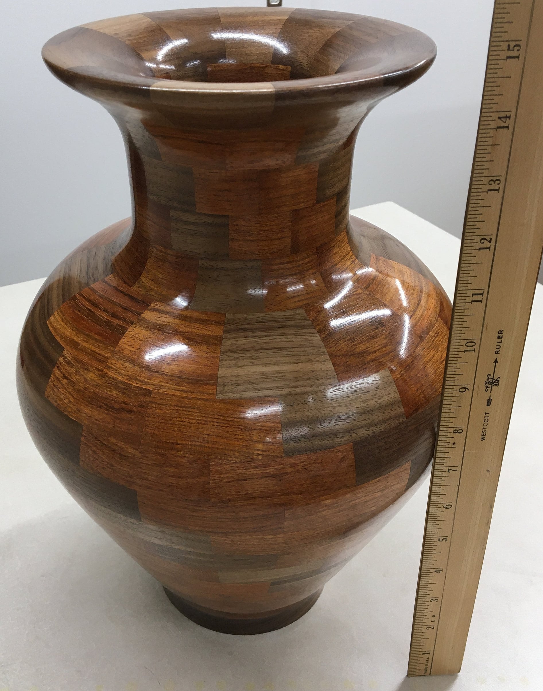 Segmented Wooden Vase, Woodturned Vase, Brazilian Cherry & Walnut Wood, Unique Decor ...