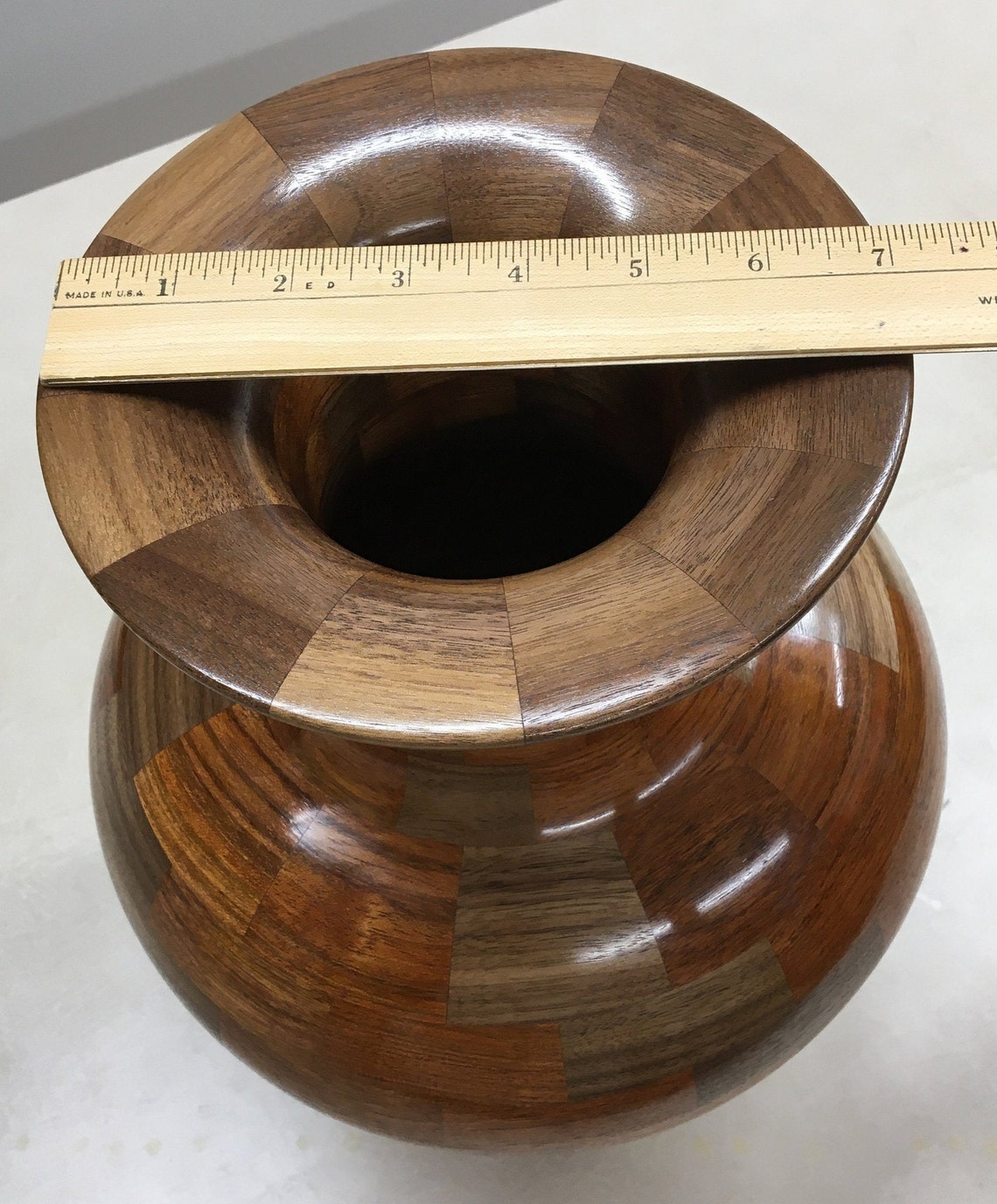Segmented Wooden Vase, Woodturned Vase, Brazilian Cherry & Walnut Wood ...