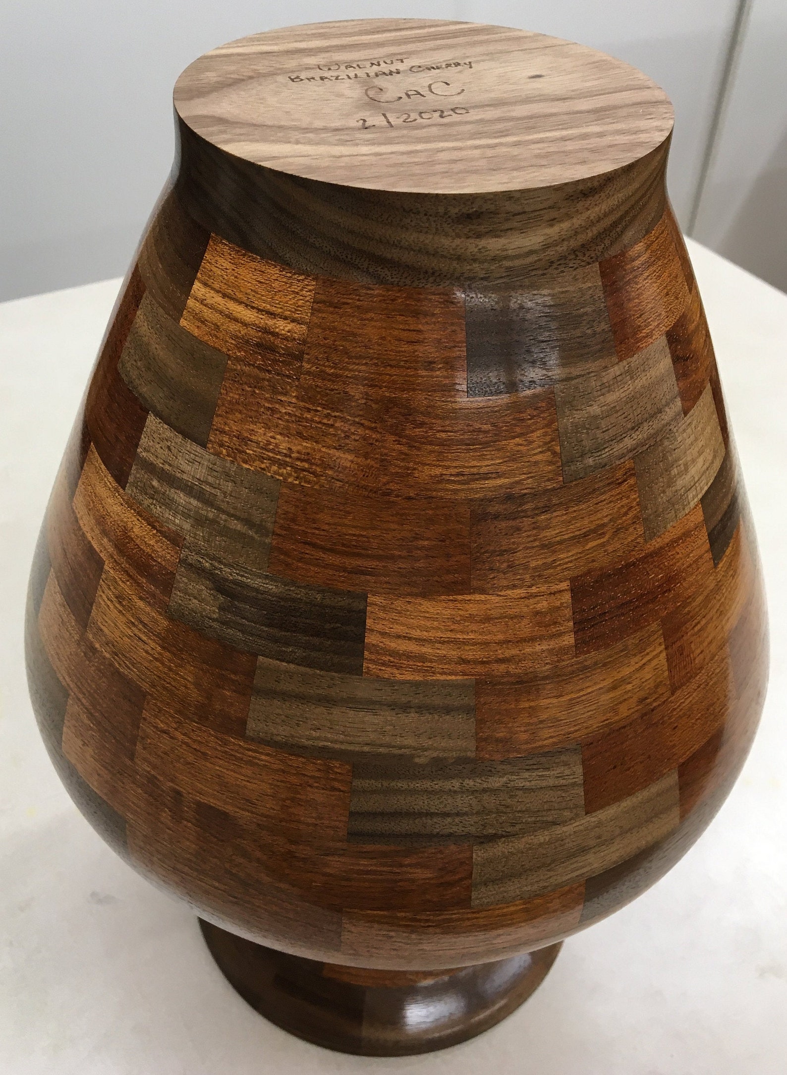 Segmented Wooden Vase, Woodturned Vase, Brazilian Cherry & Walnut Wood ...