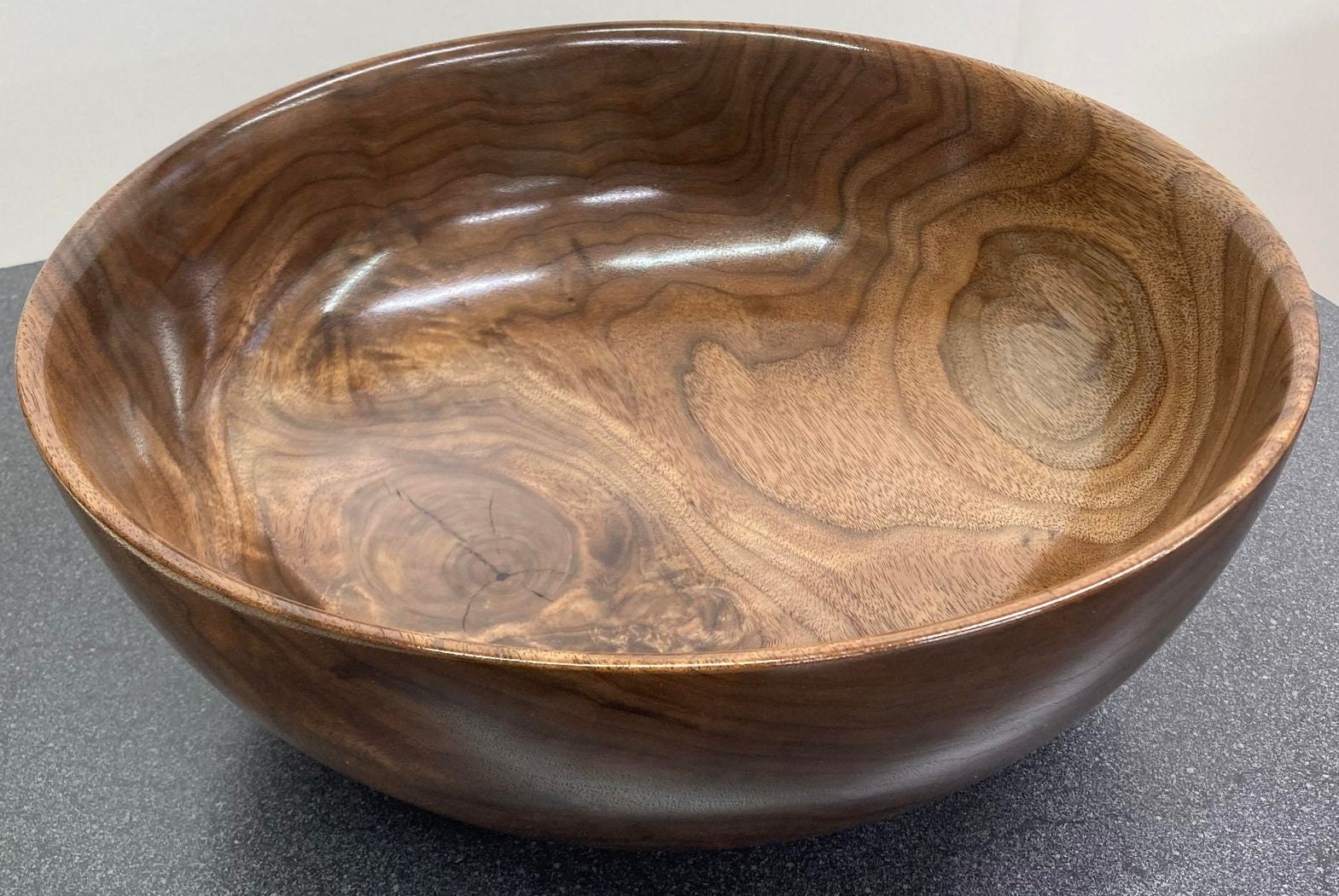 Large Walnut Woodturned Bowl With Figure Wooden Bowl, Unique Gift ...