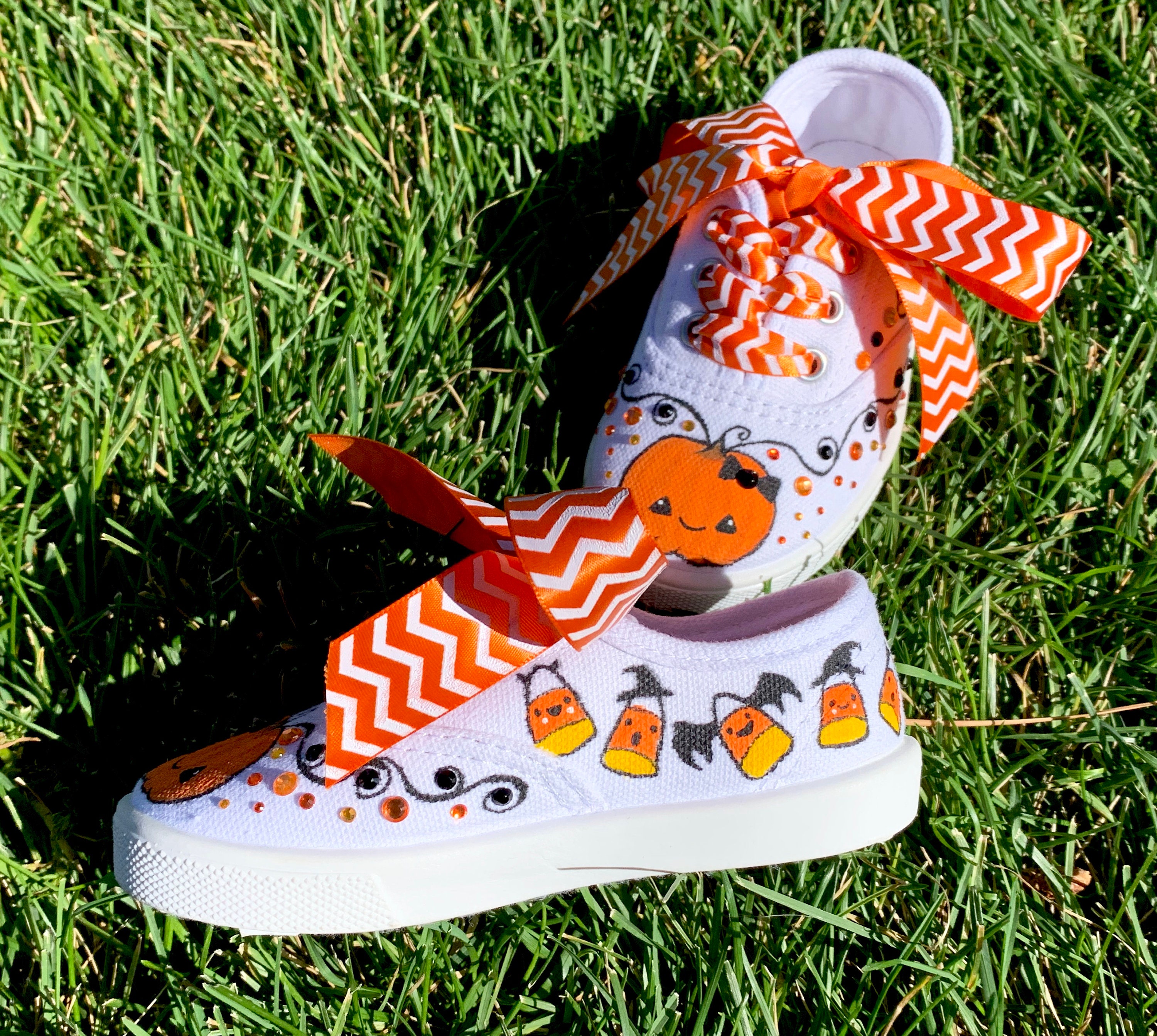 NEW Custom Painted Halloween Pumpkin Candy Corn Rhinestone - Etsy