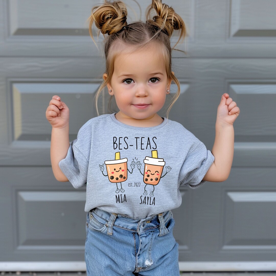 Custom Bes-teas Shirt Kids Personalized Boba Shirt Boba Names Tee ...