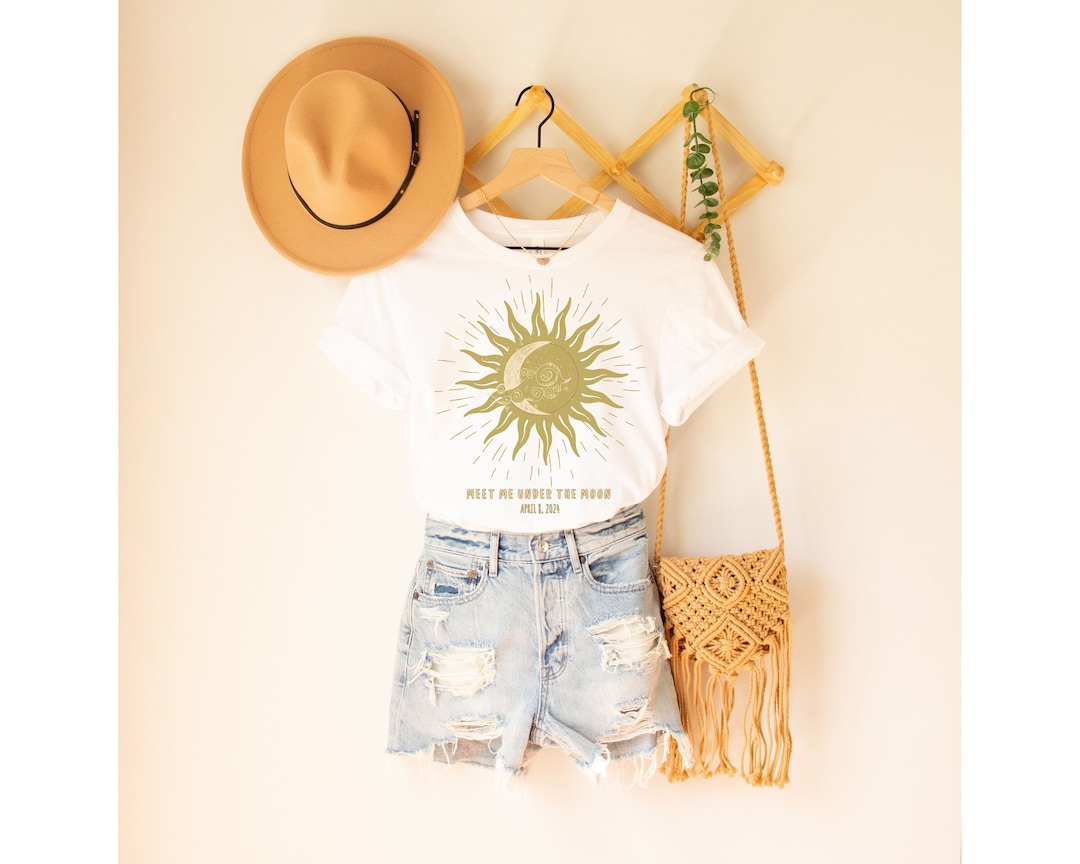 Total Solar Eclipse Shirt April 8th 2024 Boho Sun & Moon Shirt ...