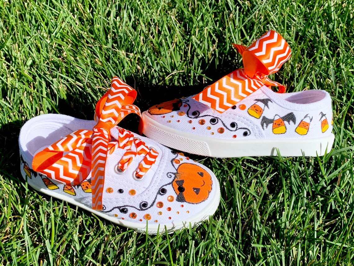 NEW Custom Painted Halloween Pumpkin Candy Corn Rhinestone - Etsy