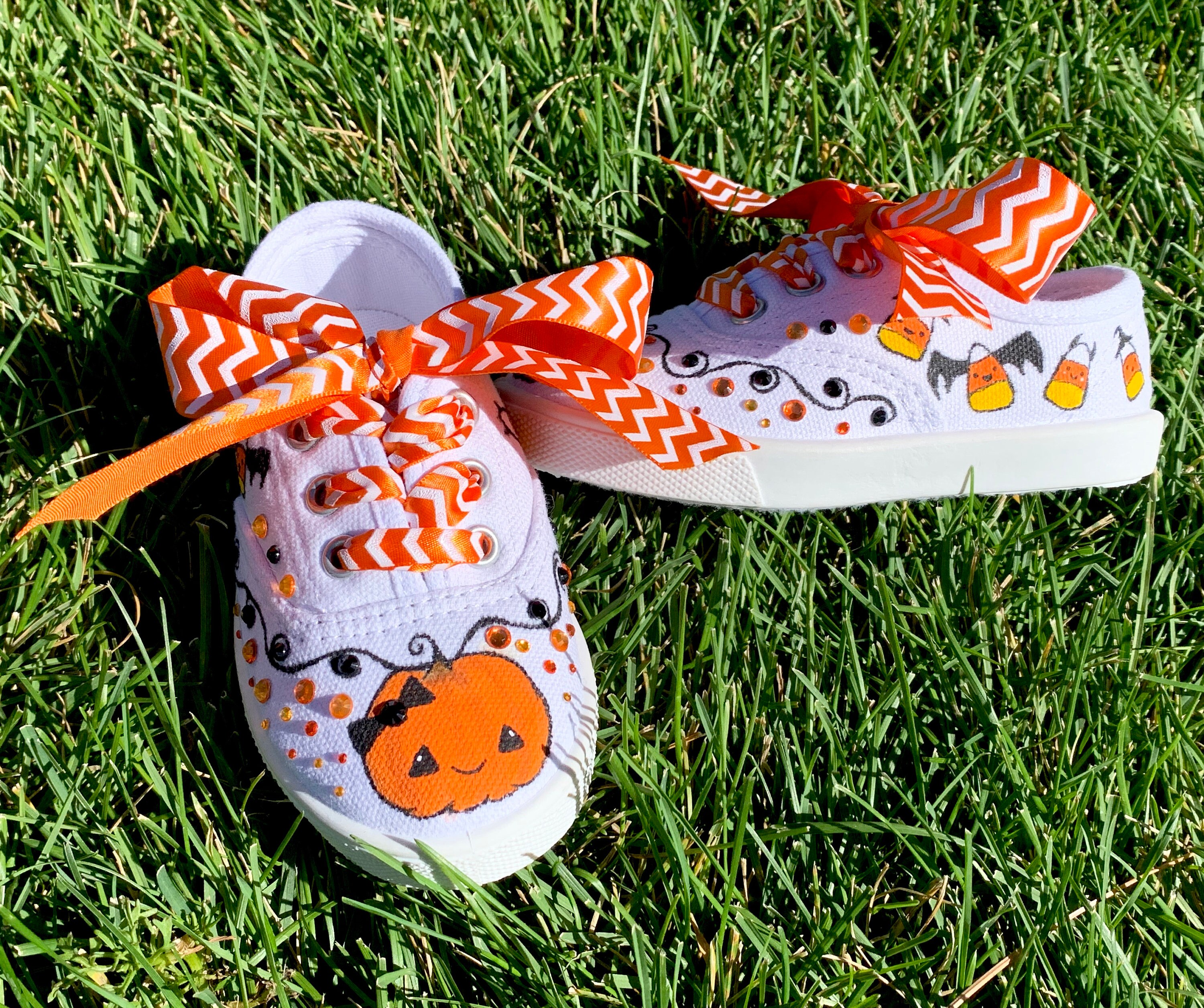 NEW Custom Painted Halloween Pumpkin Candy Corn Rhinestone - Etsy