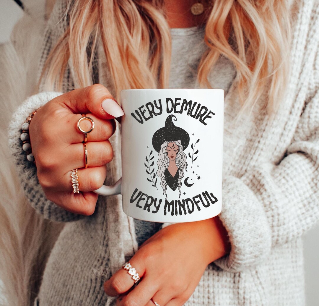 Very Demure Very Mindful Witch Mug Fall Coffee Mug Cute Halloween Gift ...