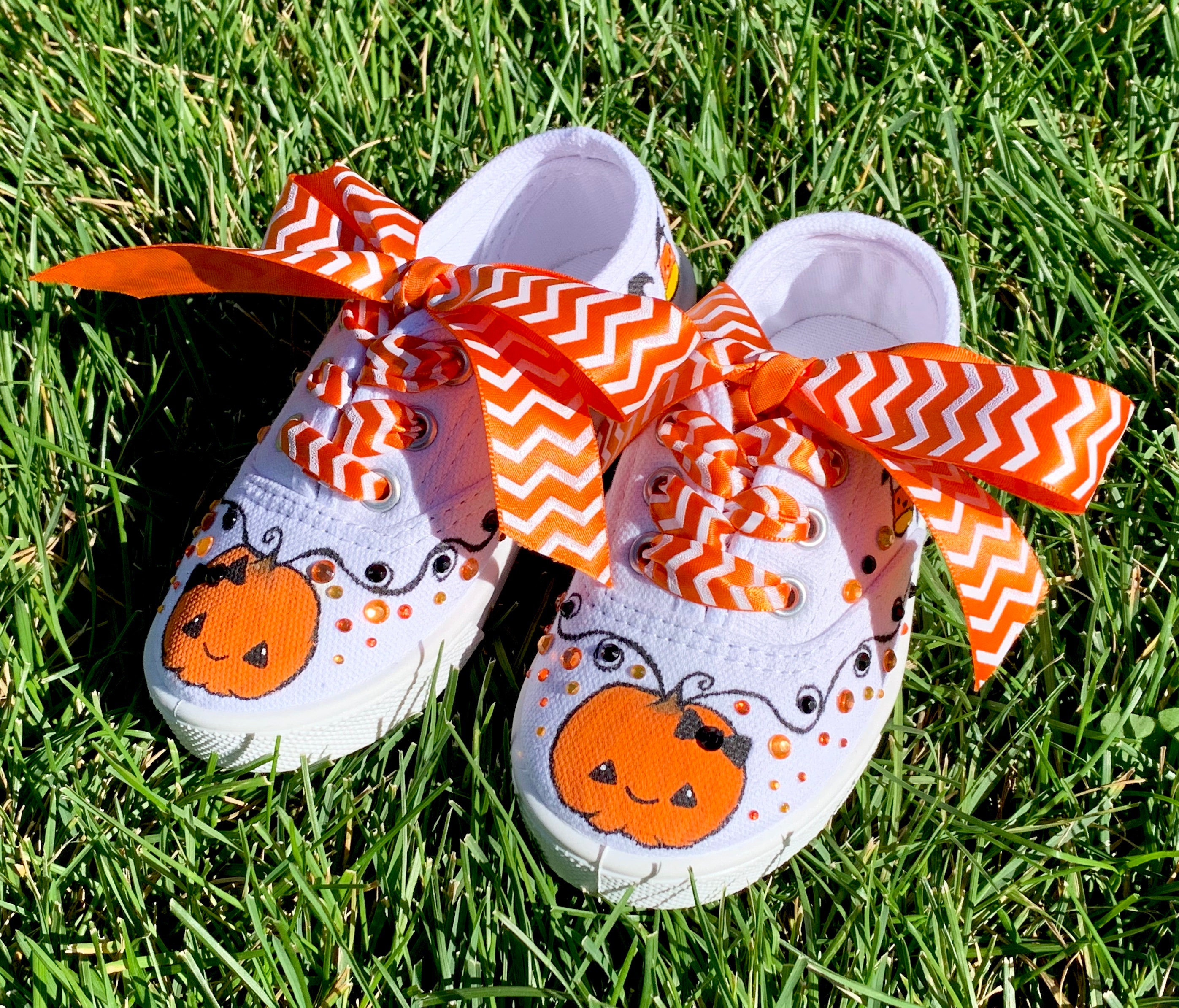 NEW Custom Painted Halloween Pumpkin Candy Corn Rhinestone - Etsy
