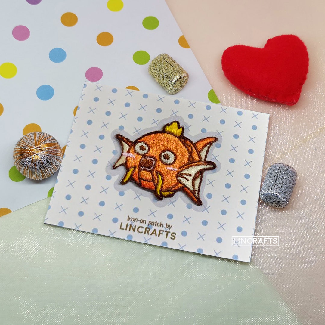 Pokemon Magikarp: Iron-on Embroidered Patch, Pin & Keychain 51mm X 45mm - Etsy