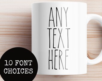 Custom Text Mug | Etsy