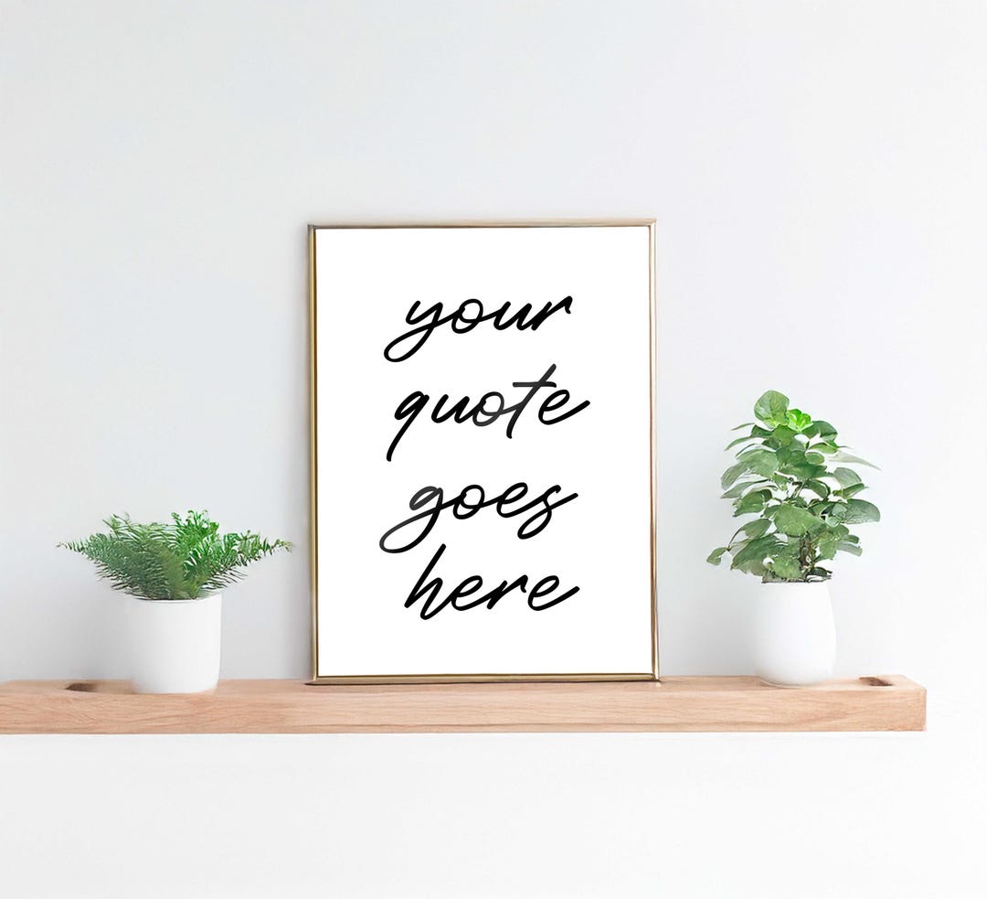 Custom Text Wall Art Digital Download, 30 Font Options, Bespoke Wall ...