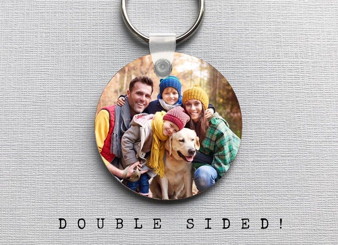 Custom Circle Photo Keyring Double Sided Keyring - Etsy UK