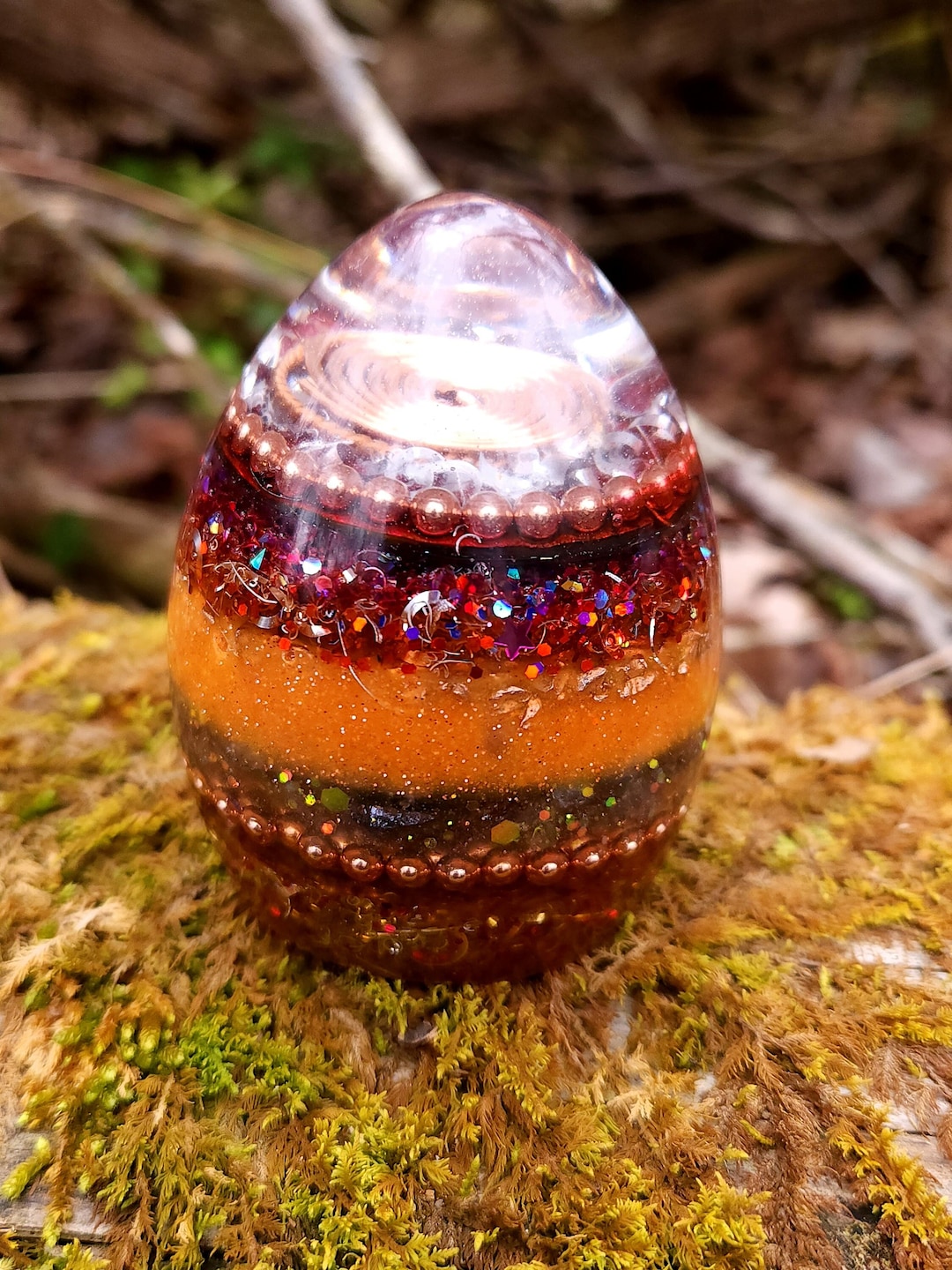 Peachy Egg Orgonite Healing Energy Balanced Stress Soothing EMF 5g Yoga Balancing Tensor ...