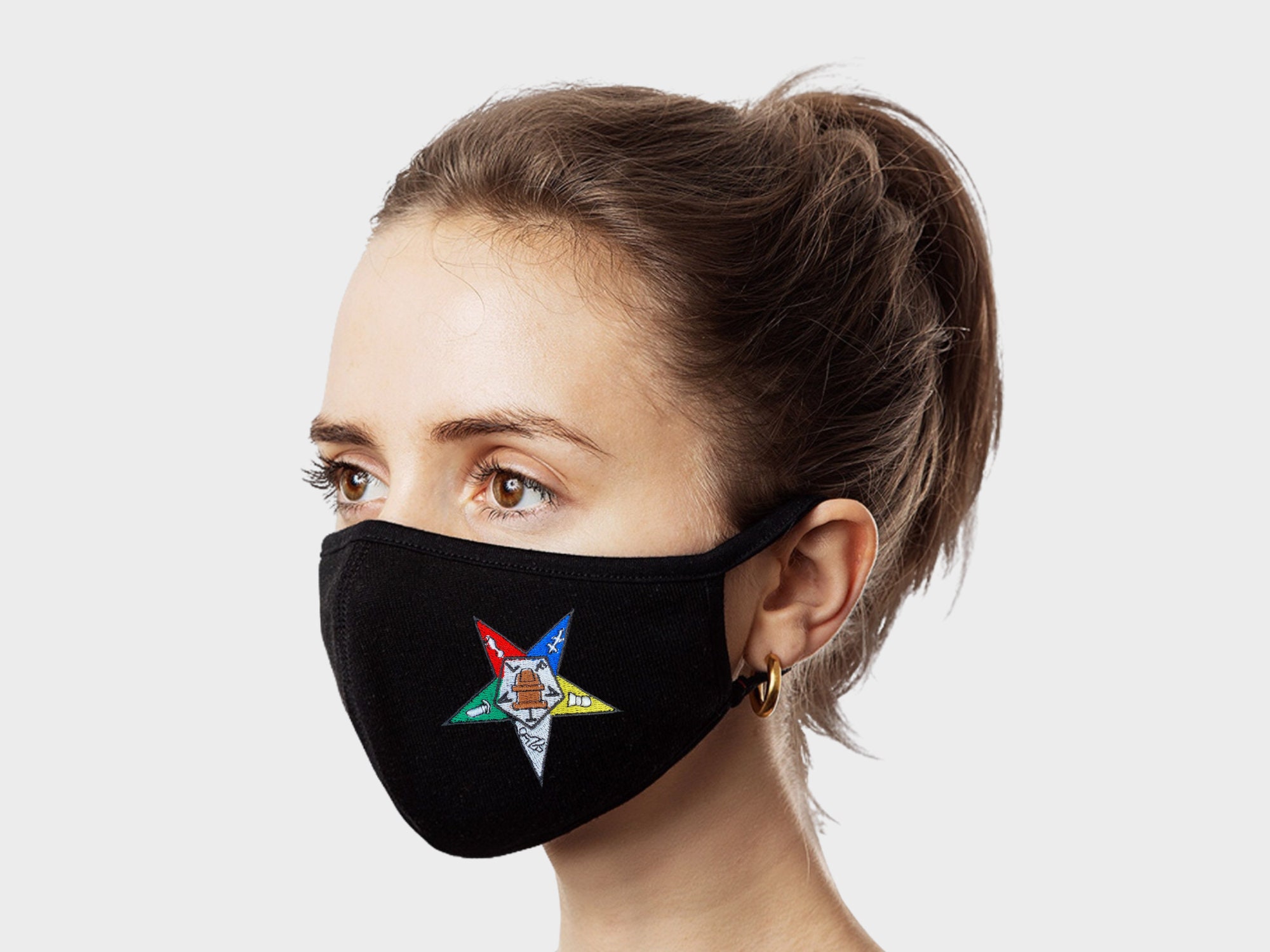 Order of the Eastern Star face mask embroidered | Etsy