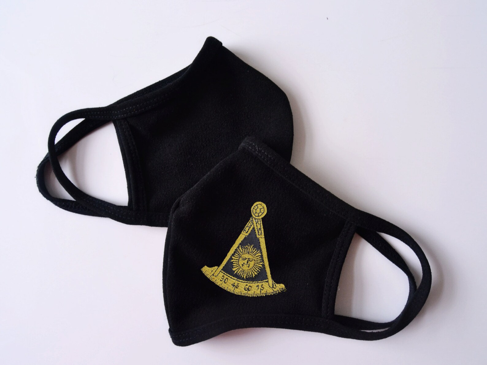 Masonic Past Master Face Mask / Black Face Mask / Embroidered Face Mask ...