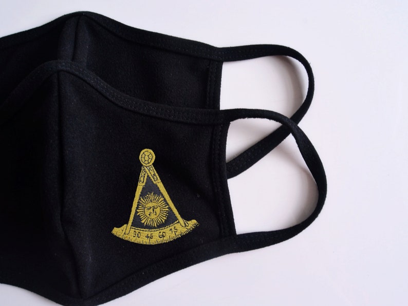Masonic Past Master Face Mask / Black Face Mask / Embroidered Face Mask ...