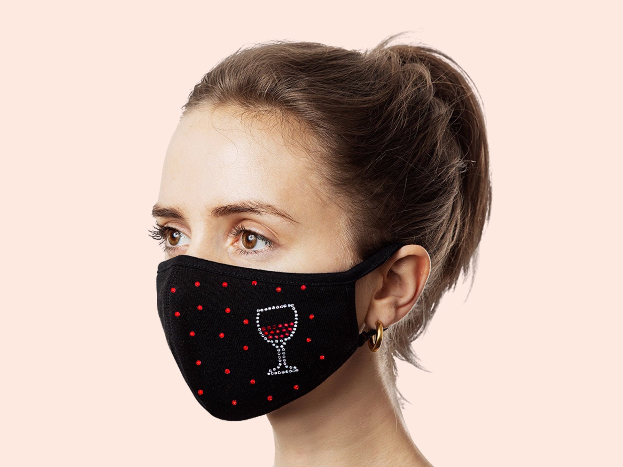 Red Wine Face Mask / Washable Face Mask / Purple Face Mask / Black Face ...