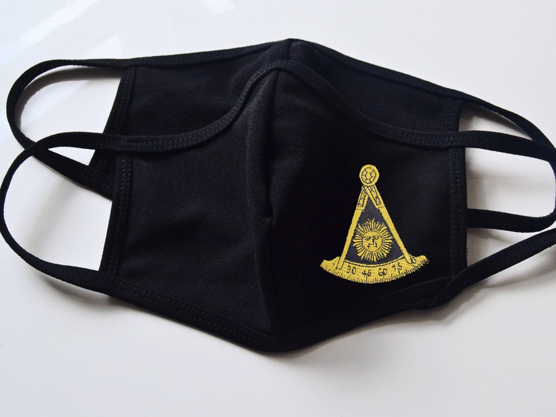 Masonic Past Master Face Mask / Black Face Mask / Embroidered | Etsy