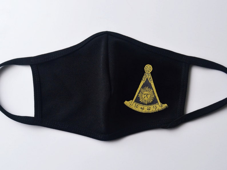 Masonic Past Master Face Mask / Black Face Mask / Embroidered Face Mask ...