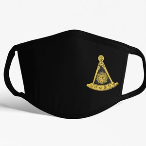 Masonic Past Master Face Mask / Black Face Mask / Embroidered Face Mask ...
