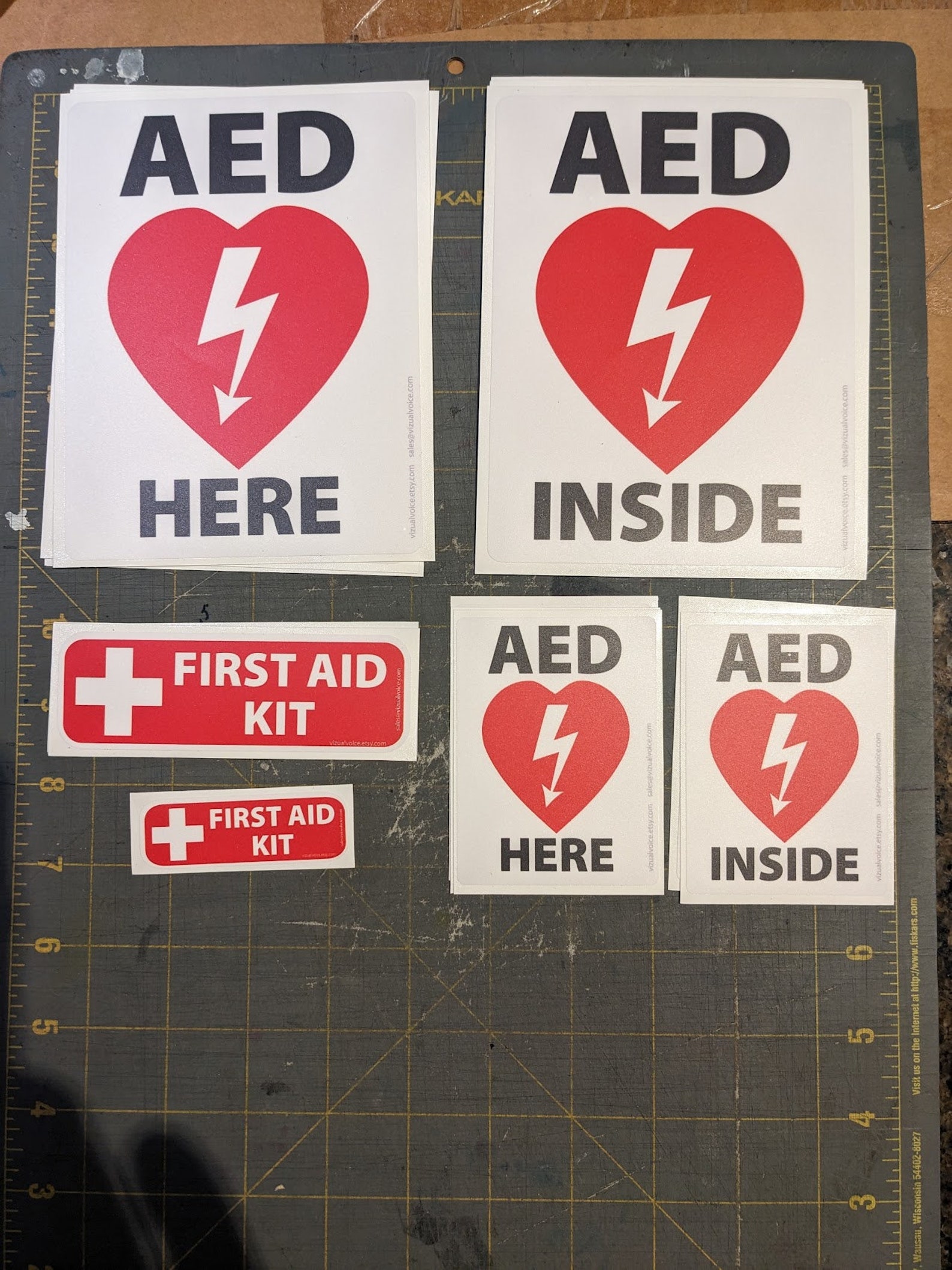 AED Inside and AED Here Signs/stickers - Etsy